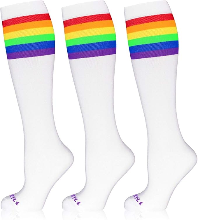 Swag Compression Socks (20-30mmHg) - [3-pairs] Stripes Rainbow – NEWZILL